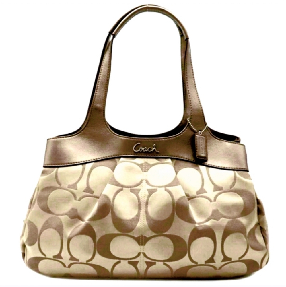 Coach Lexi Metallic Copper Sateen Signature Carryall … - Gem
